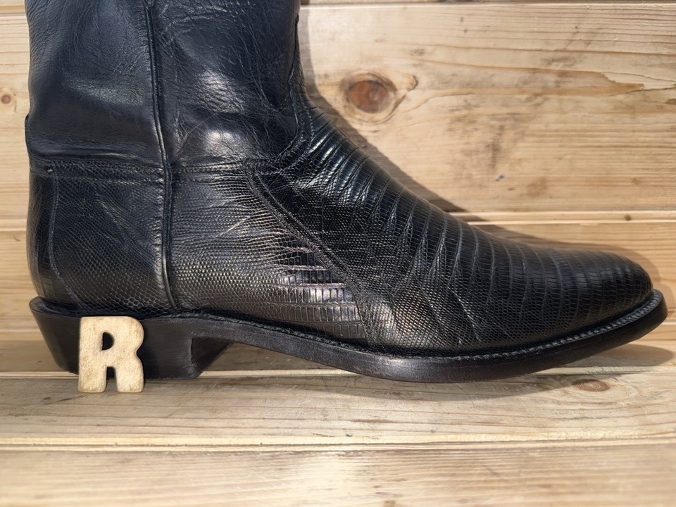 Men’s Lucchese Classics Roper Exotic Cowboy Boots Black Lizard 11EE | eBay