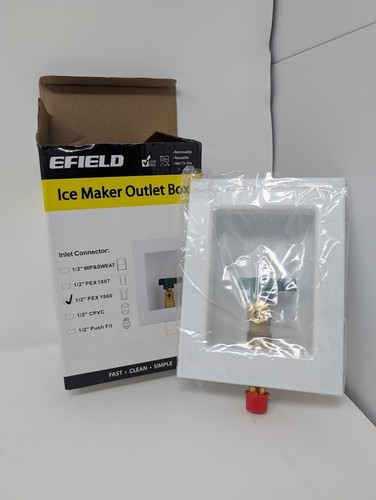 EFIELD Ice Maker Outlet Box , 1/4 Turn Brass Valve , 1/2" Pex-A ...
