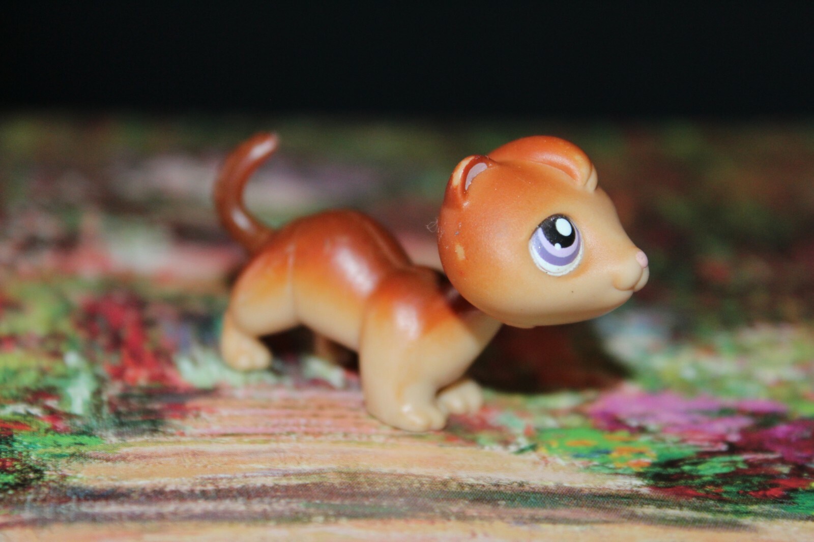 {Littlest Pet Shop} LPS #260 Brown Ferret Otter Pink Purple Eyes Red ...