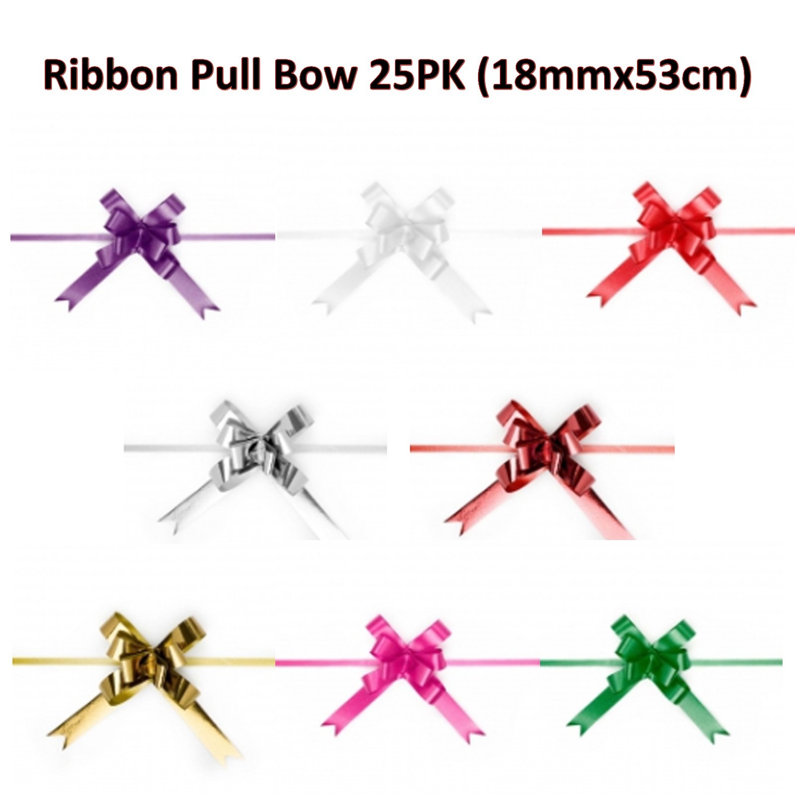 25pcs Ribbon Pull Up Bows Wedding Decor Gift Wrap Bow Flower 18mm x ...
