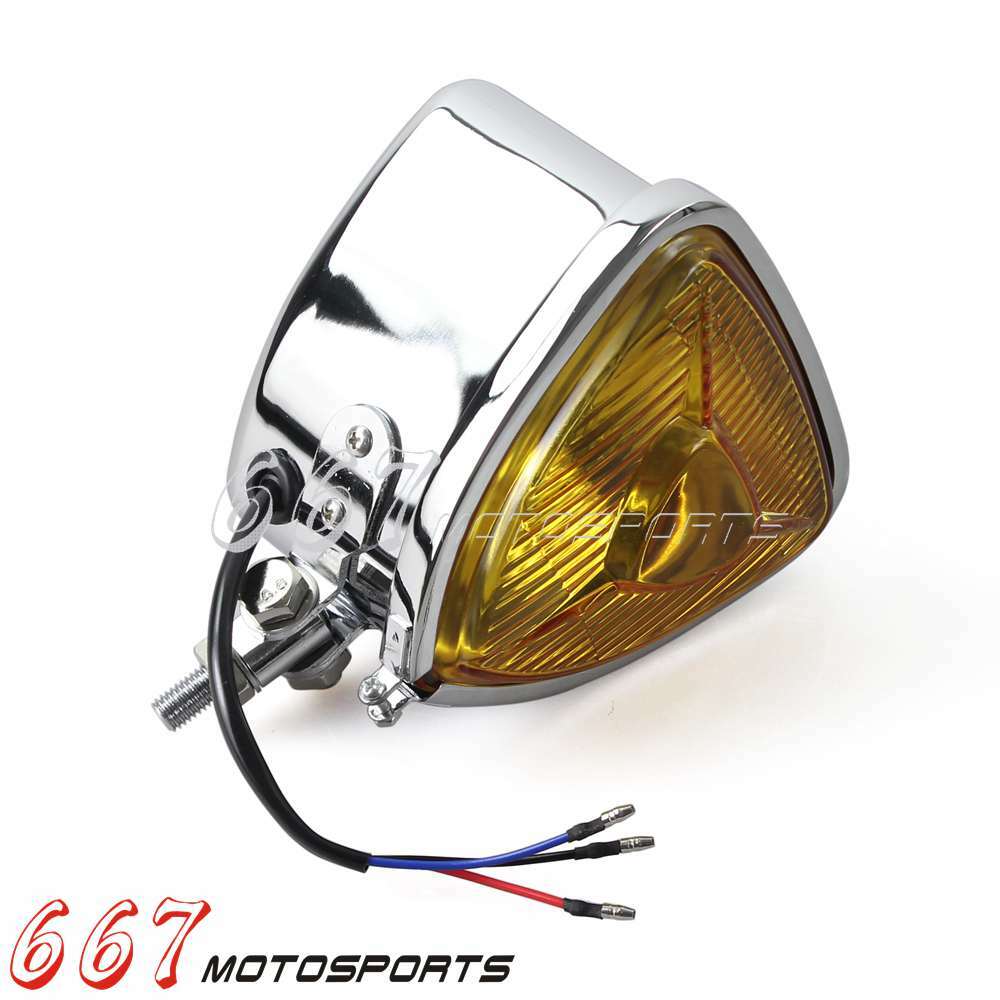 Retro Vintage Motorcycle Triangle Headlight For Harley Bobber Chopper ...