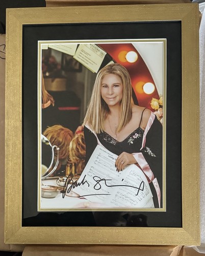 Barbra Streisand , Signed Autographed Framed Photo 14x17 Beautiful ...