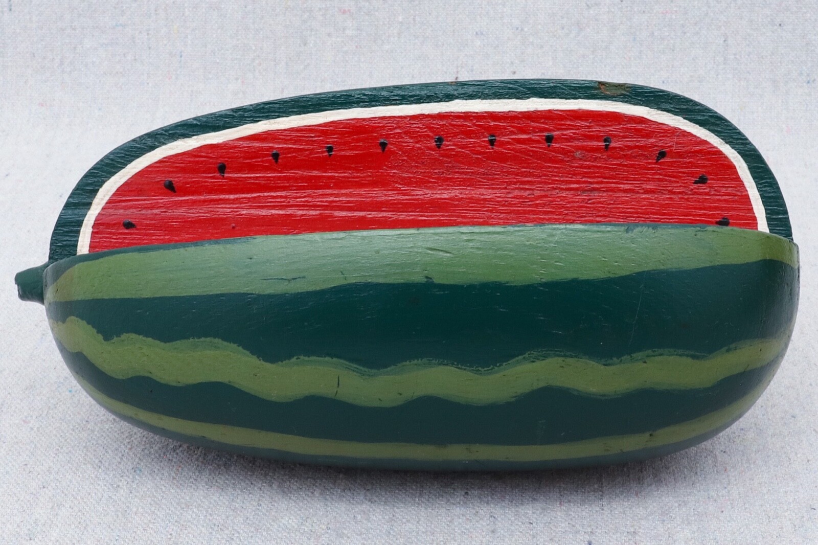 Vintage Primitive Hand Painted Folk Art Wood Watermelon Fruit Slice ...