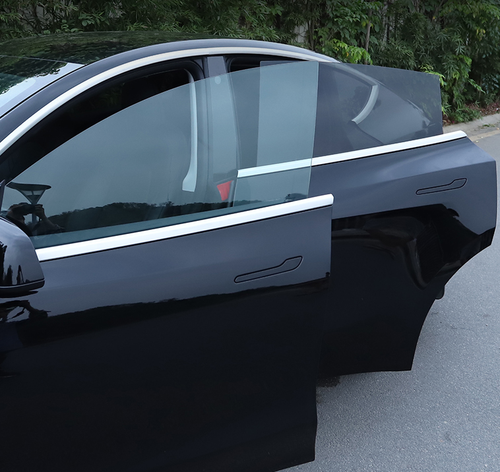 Steel Silver Windows Strip Sill Molding Cover Trim For Tesla Model Y ...