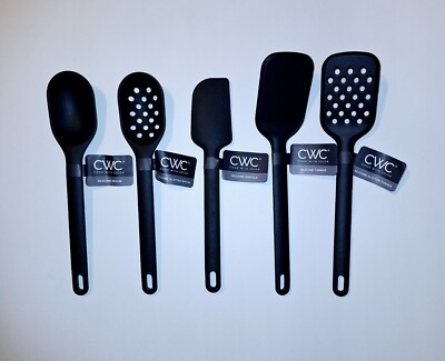 🥄CWC 5PC Set Kitchen Utensils Plastic Silicone Durable Cook With Color ...
