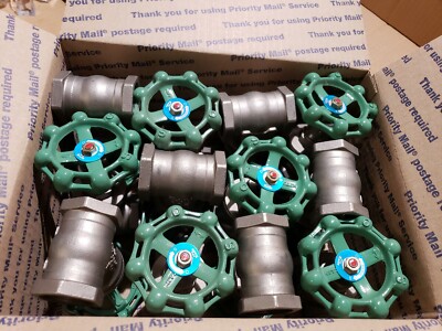 Lot of 12 - KITZ 1" NPT, 200 WOG 316 STAINLESS STEEL GATE VALVE, SCS14 ...