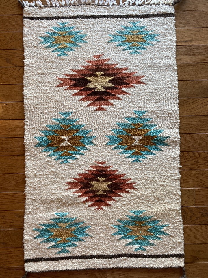 Vintage Gallup Navajo Native American Hand Carded Spun Throw 34x19 ...