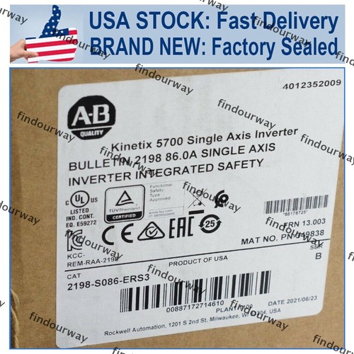 New Allen Bradley 2198-S086-ERS3 SER B Kinetix 5700 Single Axis Inver ...