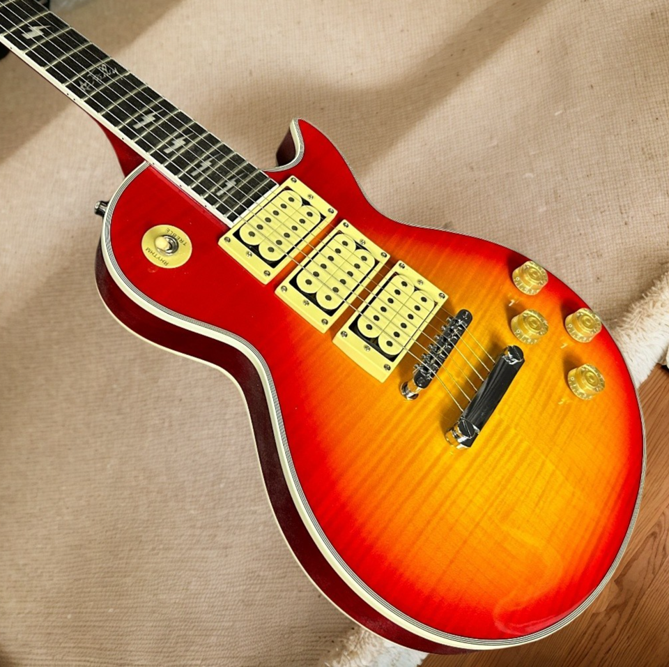 Electric Guitar Mahogany Body Cherry Sunburst Color Flame Top Ace ...