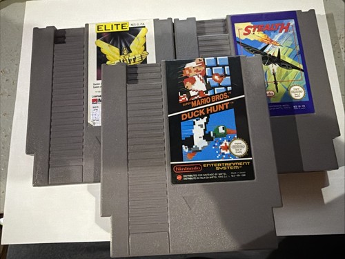 3 Game NES Lot. Elite, Stealth ATF, Super Mario/Duck Hunt NES PAL ...