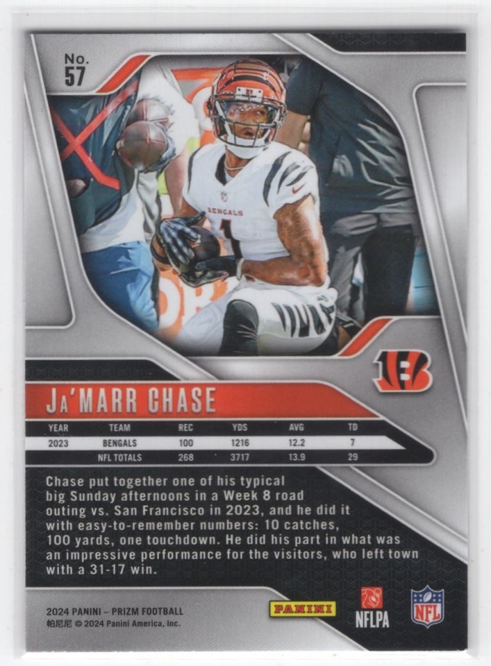 #57 2024 Prizm BASE Ja'Marr Chase Bengals | eBay