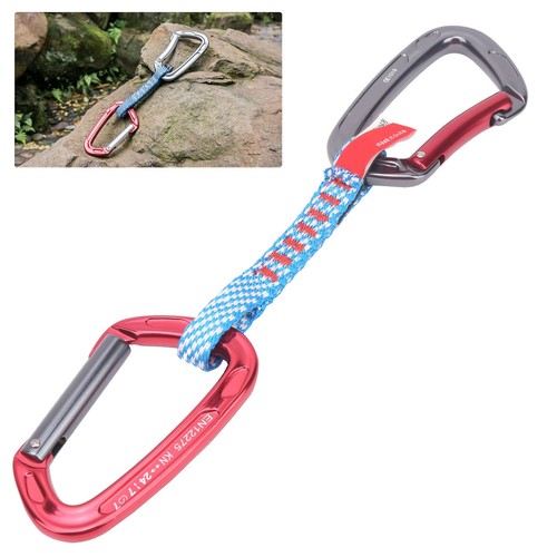 Outdoor Climbing Quickdraw Set Straight Gate And Bent Gate Carabiner ...