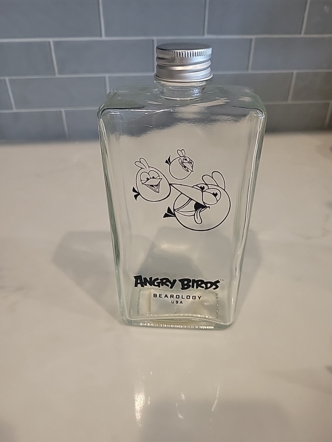 Angry Birds Bearology USA Jay Jake Jim Ribbed Glass Silver Screw Top ...