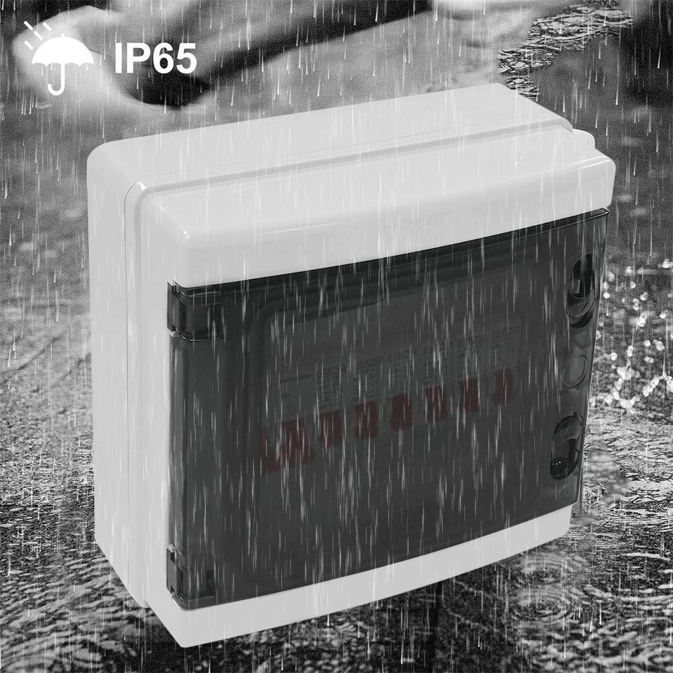 8 Way Garage Shed Consumer Unit Box 100A Mains Switch + 8 MCB ...