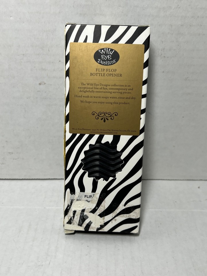 Wild Eye Designs FLIP FLOP BOTTLE OPENER Black & White Fabric Strap ...
