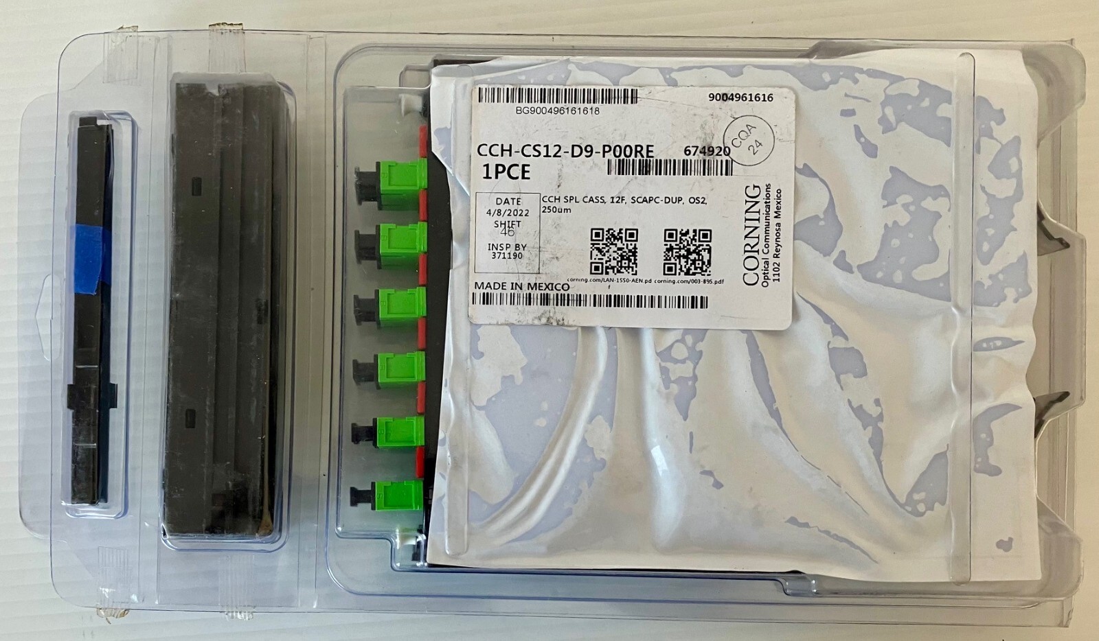 Corning CCH-CS12-D9-P00RE PigTailed Splice Cassette | eBay