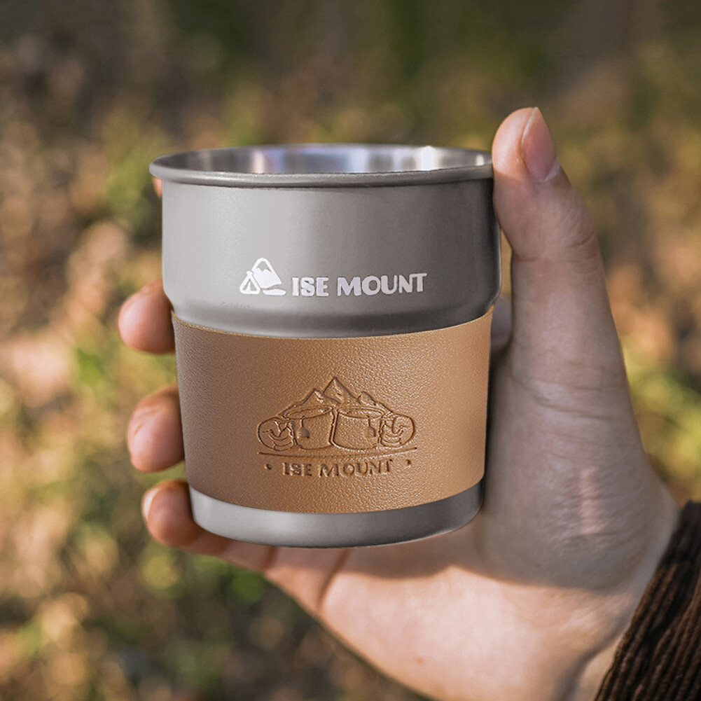 300ML Camping Mug Stackable Camping Cup for Indoor Outdoor Travel (Grey ...