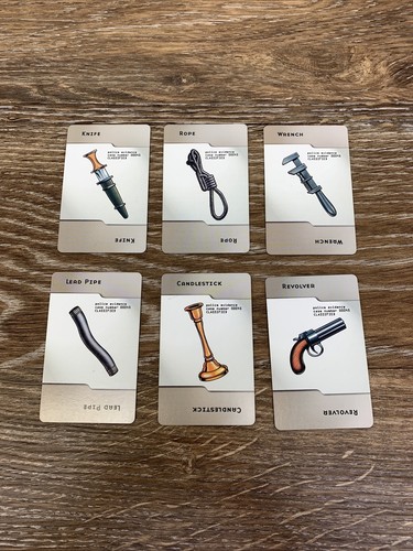 Clue Weapon Cards