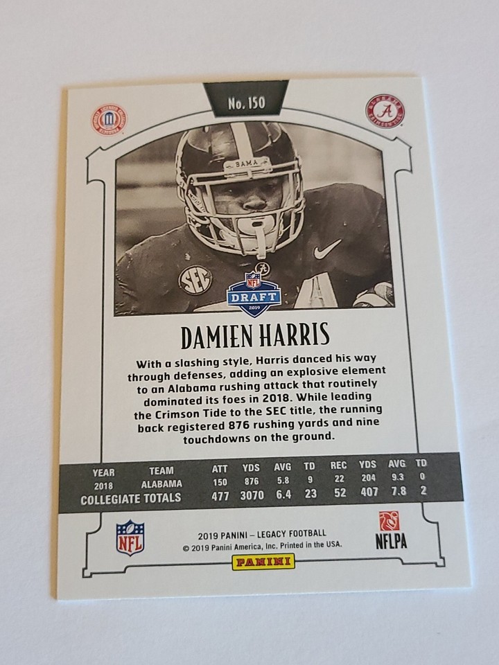 2019 Damien Harris Rookie Rc Panini Legacy Football | eBay