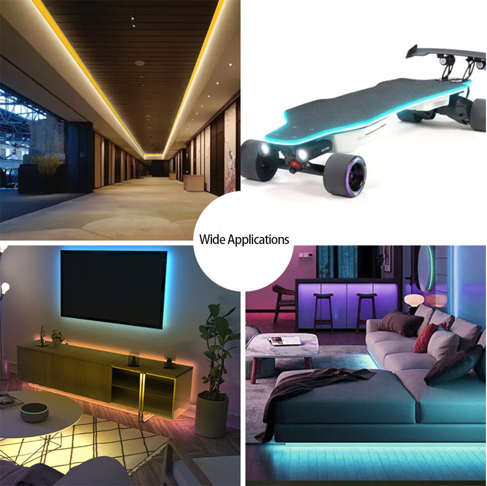 5V 12V 24V COB LED Strip Light Flexible Tape Lights Home Lighting Warm ...