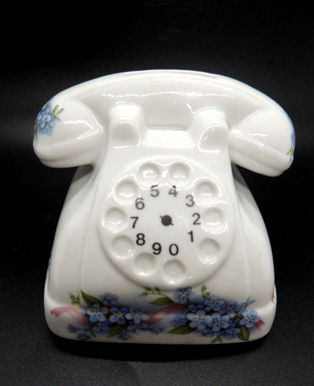 Vintage Reutter Porzellan West Germany Porcelain Rotary Phone Bank Blue ...