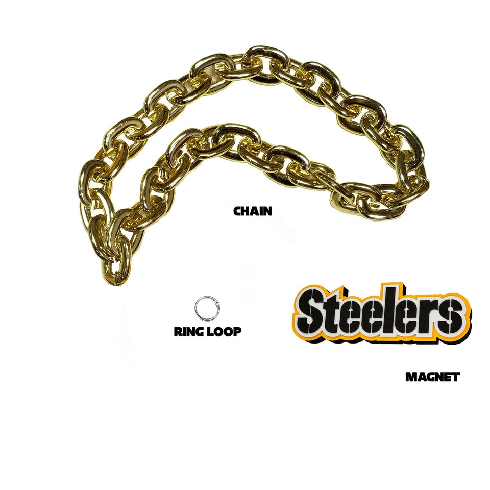New NFL Pittsburgh Steelers Gold Color Fan Chain Necklace Foam | eBay