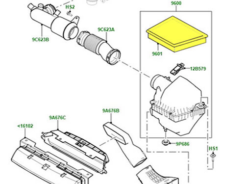 LAND ROVER AIR FILTER RANGE ROVER VELAR LR092258 113123480 2.0L HENGST ...