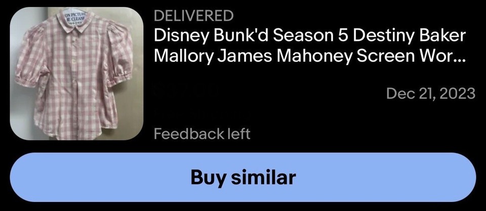 Mallory James Mahoney Screen Worn Custom Card Disney Bunk’d Actress Authentic | eBay