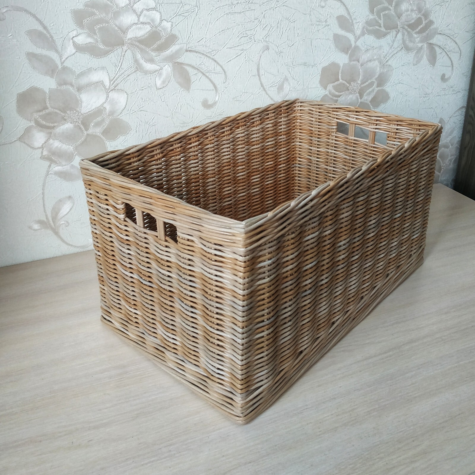 Beige Wicker Square Storage Basket, Laundry basket, Shoe basket, custom ...