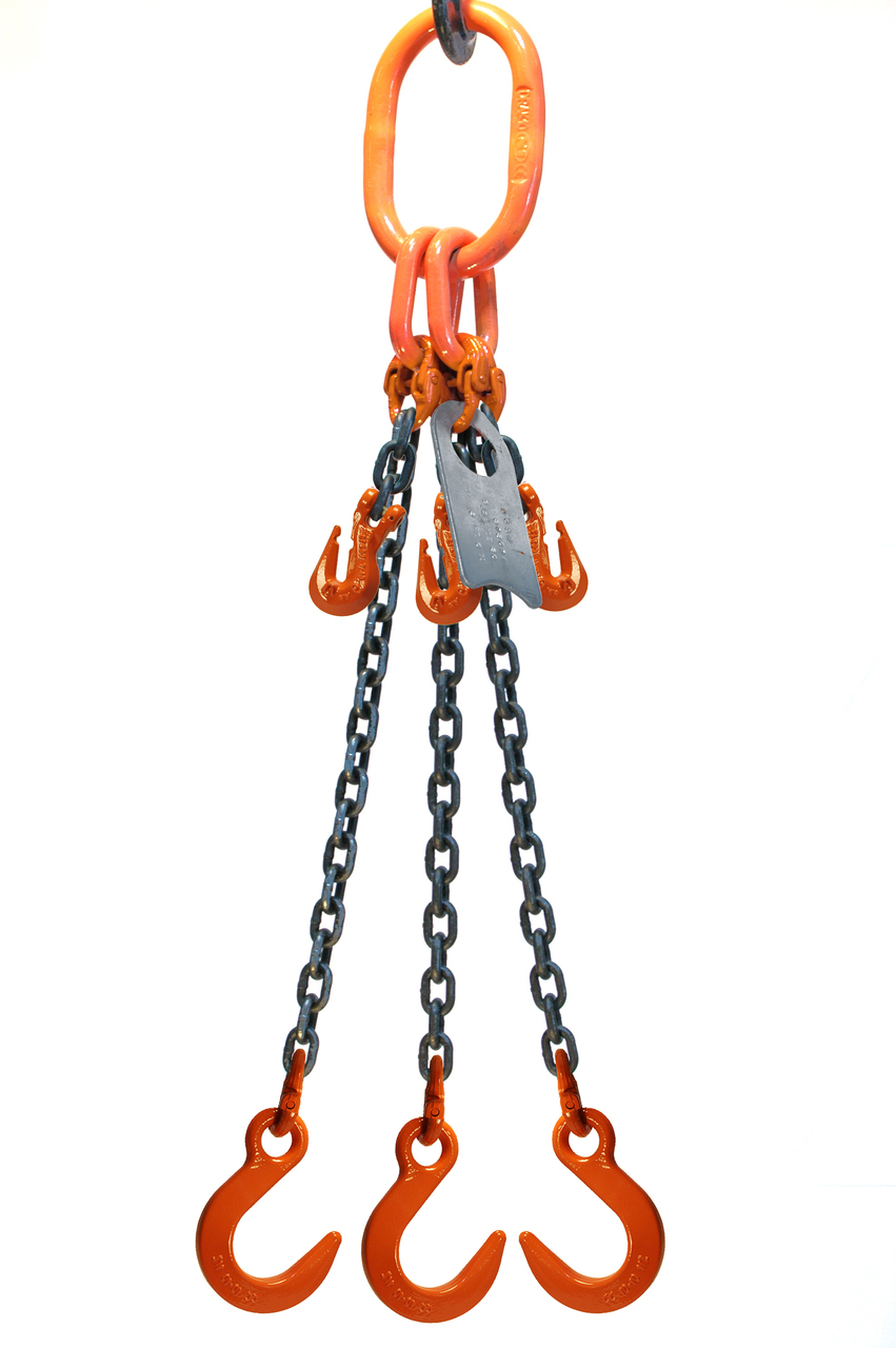 Chain Sling - 9/32" x 5' Triple Leg with Foundry Hook and Adjuster ...