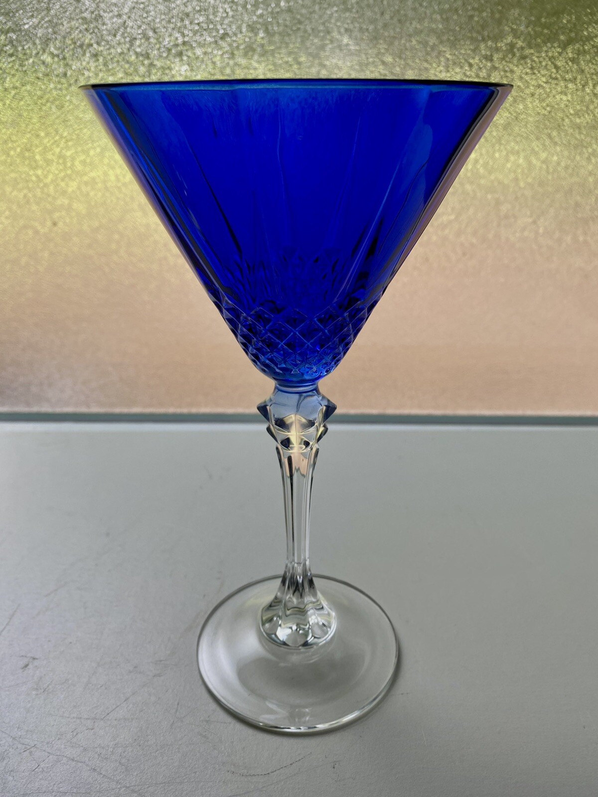 Set Of 2 Longchamp Cobalt Blue Crystal Martini Glasses 8” | eBay
