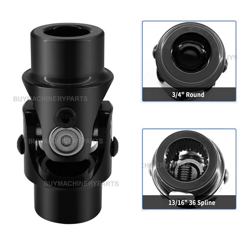 13/16"-36 Spline X 3/4" Round Steering Shaft Universal Joint Coupler ...