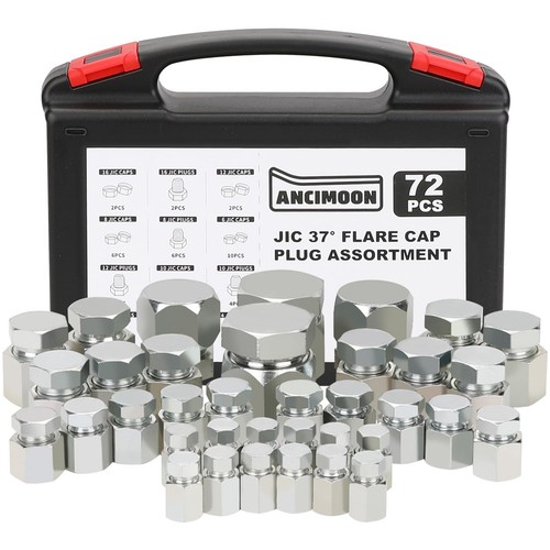 72PCS JIC Cap and Plug Set, 37 Degree Flare Threads Hydraulic Hose ...