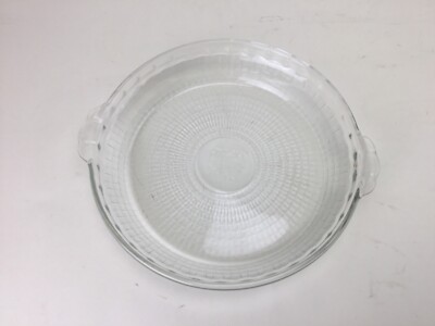 RARE Pyrex 229 Pie Plate Deep Dish Basketweave Fluted Edge Clear Glass ...