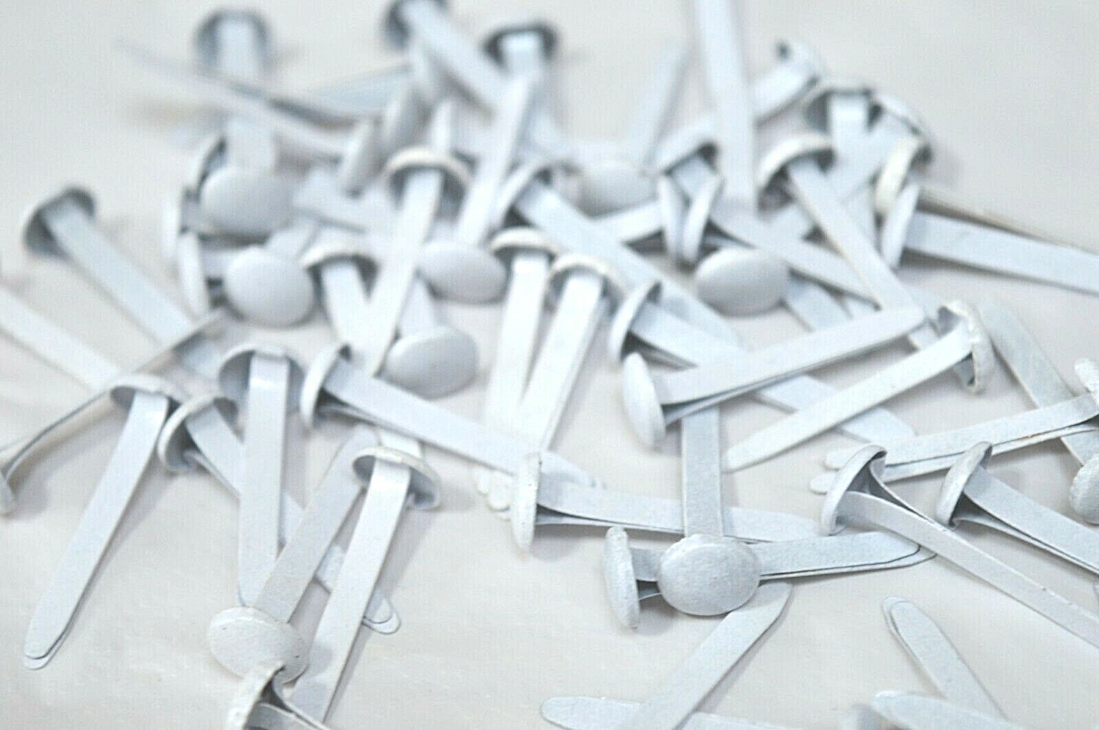 200 Pack White Paper Clips 25mm Split Pin Fastener Pins Office School ...