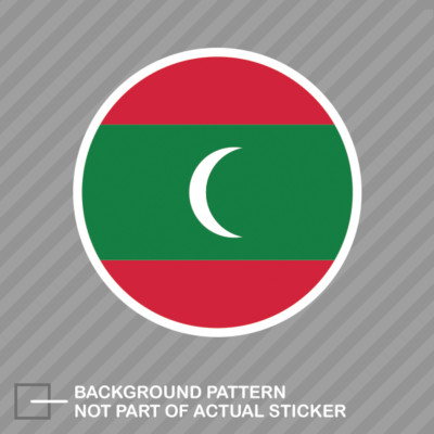 Round Maldivian Flag Sticker Decal Vinyl Maldives MDV MV | eBay