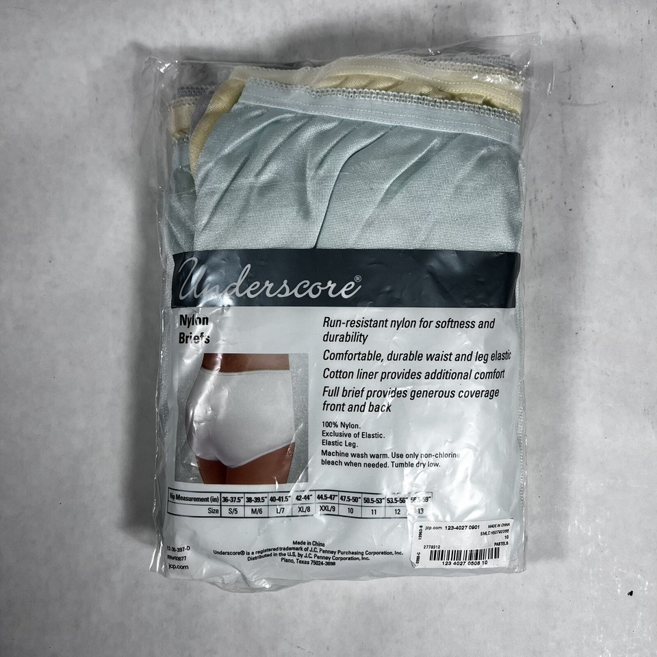 NIP Underscore 3 Pack Nylon Briefs (Panties) Pastel Colors Size 10 | eBay