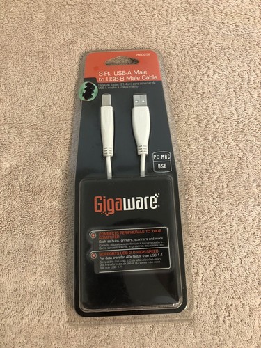 Gigaware 3ft USB-A Male To USB-B Male Cable NIP | eBay