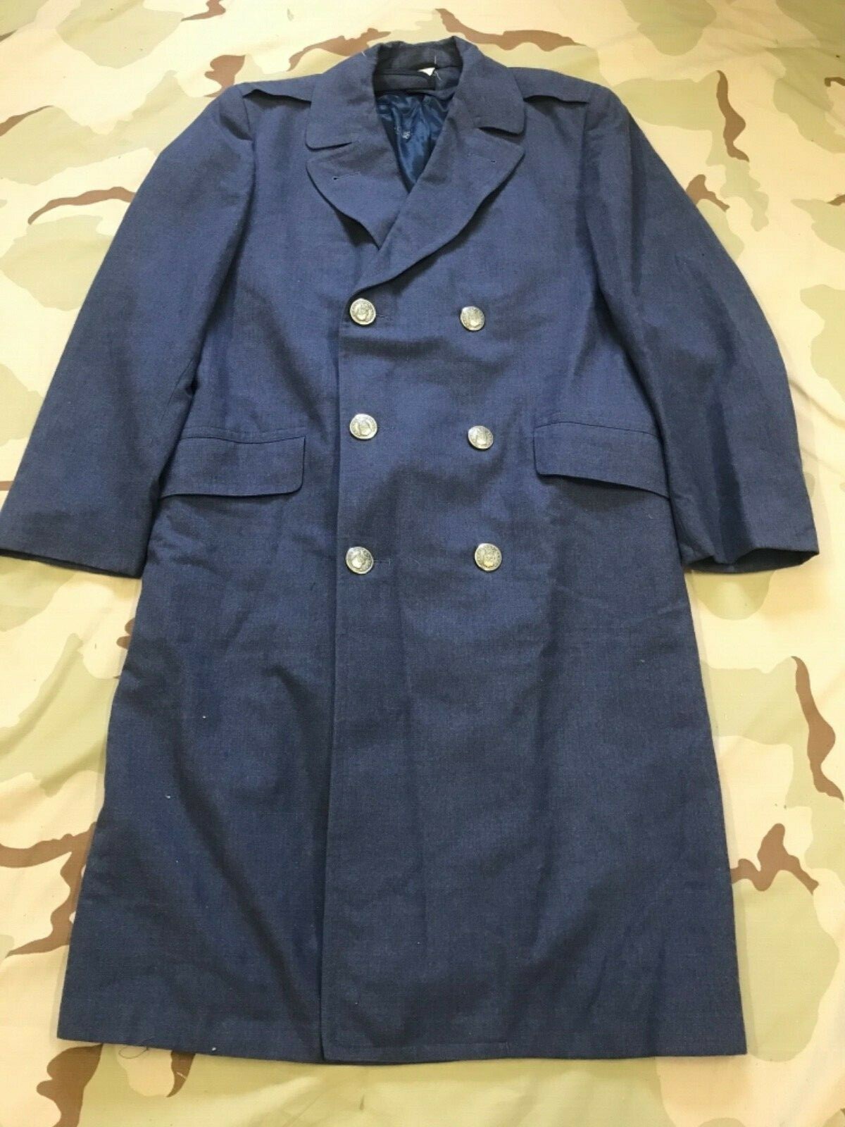 US AIR FORCE COAT WOOL OVERCOAT BLUE SERGE SHADE 1084 DSA100-67-C-0020 ...