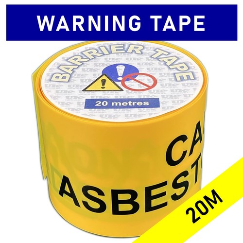 ASBESTOS HAZARD plastic barrier warning tape - cordon off areas - 20M ...