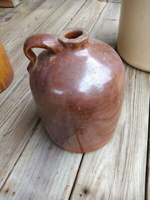 Stoneware JUG, prob Alabama, Randolph County, Brown Glaze, 11"t, circa ...