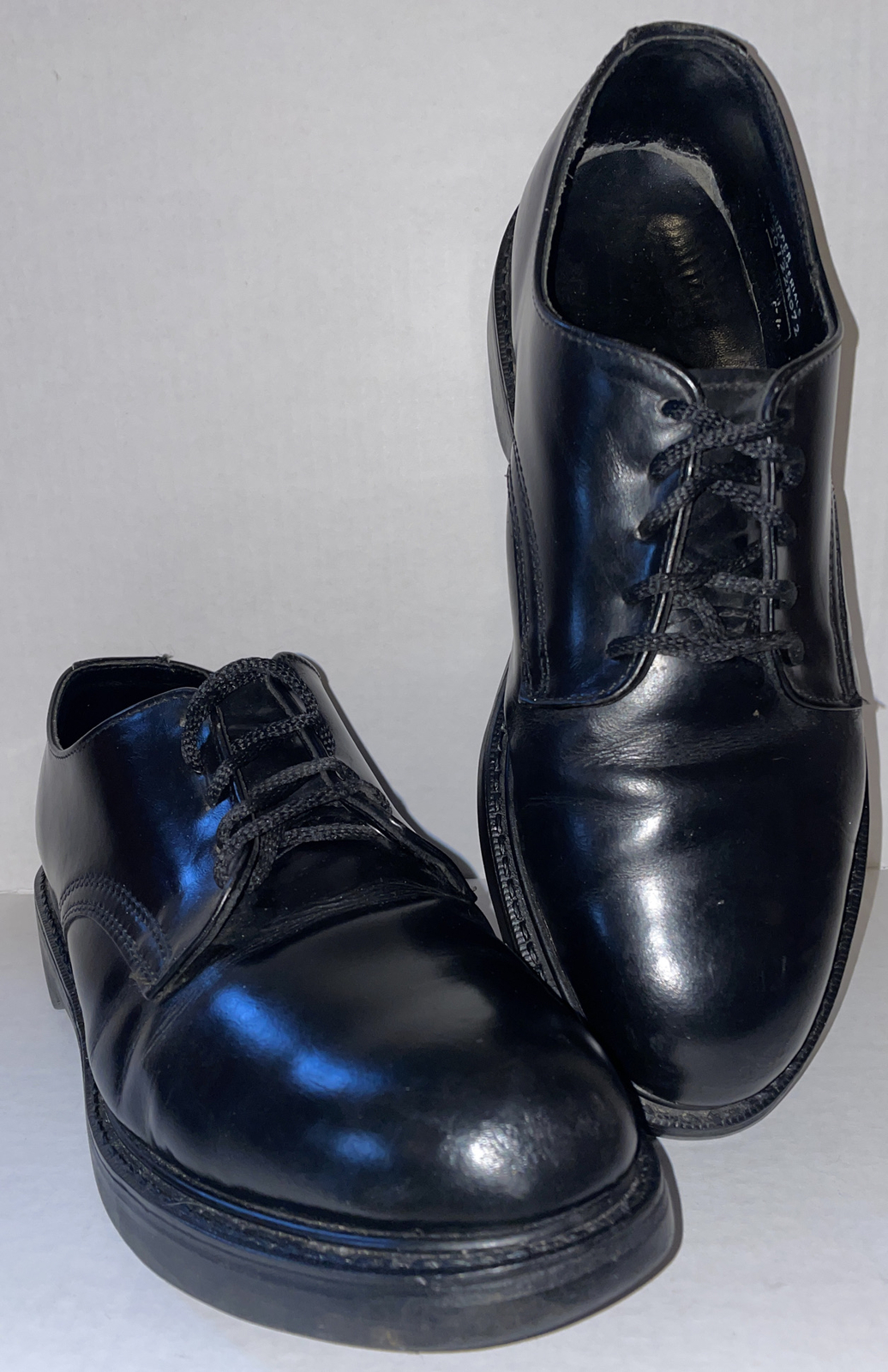LL Bean Mens 8.5D Black CUSH-N-CREPE Oxford Shoe FORWARD THRUST SOLE ...