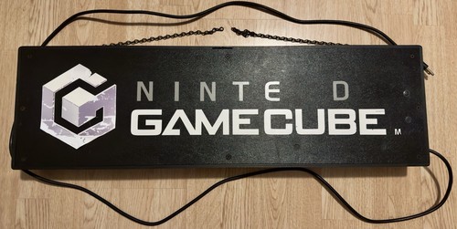 Vintage Nintendo GameCube Game Store Light Up Sign GameStop Kiosk Box ...