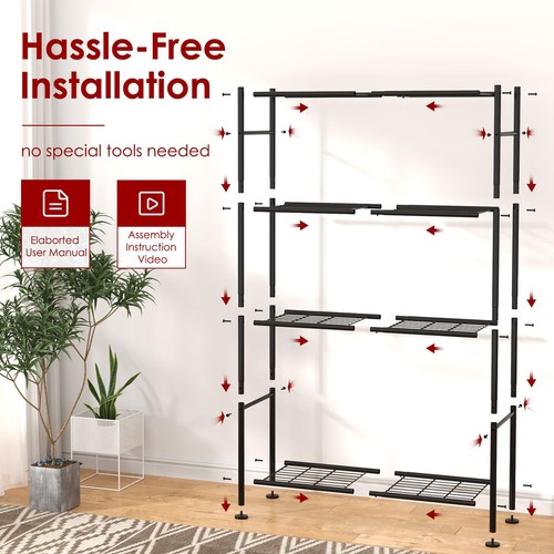 Storage Shelves - 4 Tier Shelf Organizer, Heavy Duty Garage Shelving ...