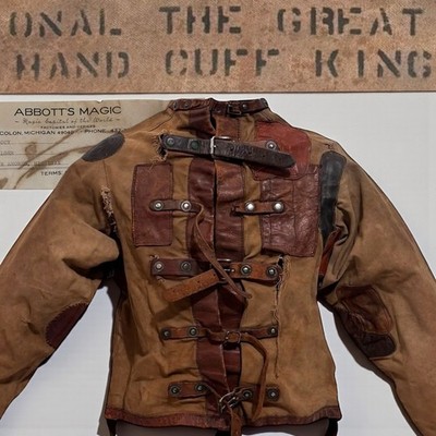 Antique Handcuff King Magician Straight Jacket Magic Insane Asylum ...