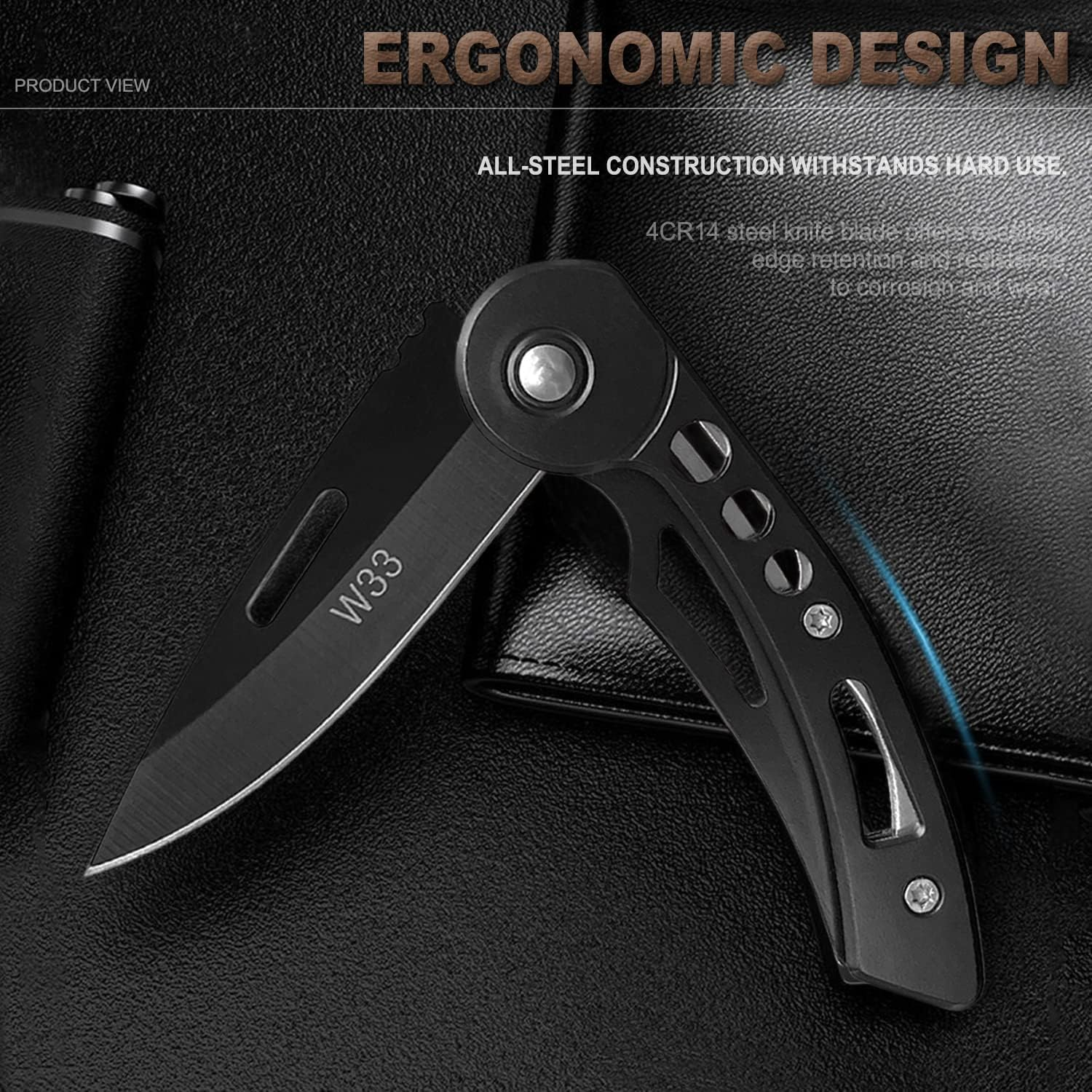 Folding Pocket Knife for Men, Small Keychain Knife with Clip, Stainless ...