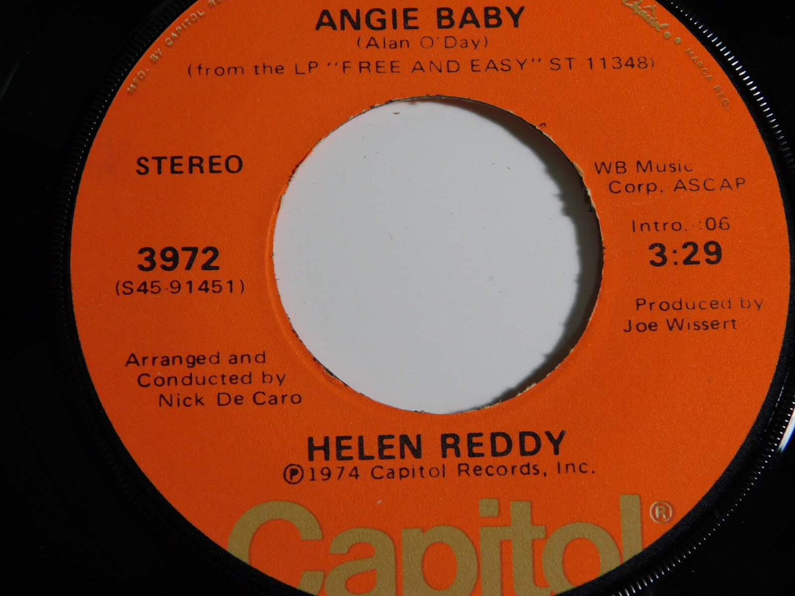 Helen Reddy – Angie Baby 1974 7" Single 3972 | eBay