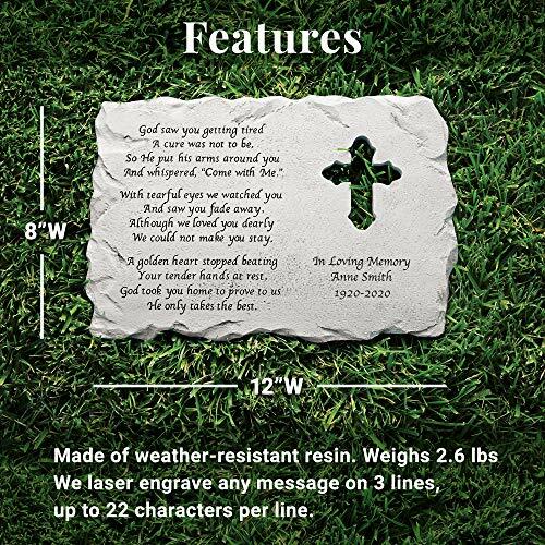 Weather-Resistant Memorial Cross Stepping Garden Stone | eBay