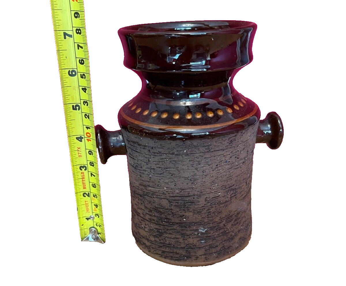Swedish MCM Gabriel Pottery Brown Textured Vase Eke Bjerén Made Sweden ...