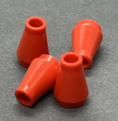 Lego Part 4589 (4pcs) Cone 1 x 1 - Red Vintage | eBay